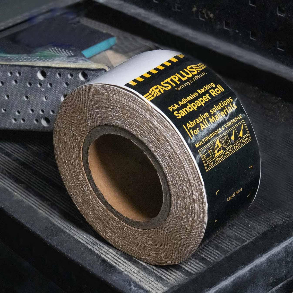 Sandpaper Roll, PSA Sticky Backing 70mmx18m per Roll Gold - Fastplus ...